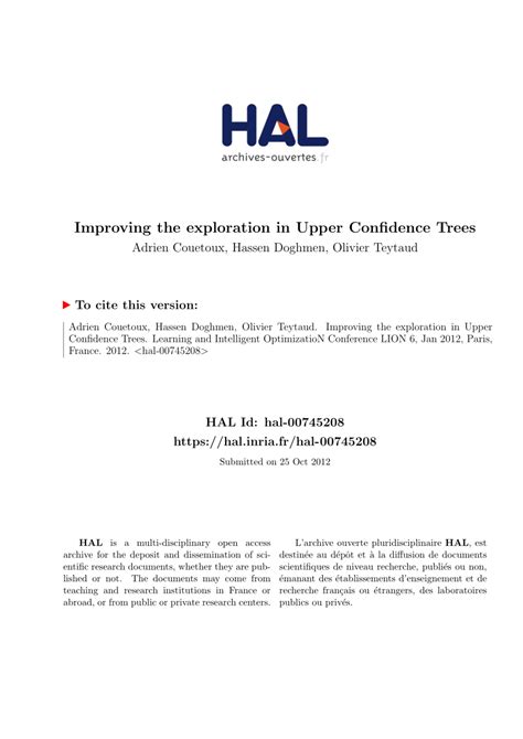 Pdf Improving The Exploration In Upper Confidence Trees