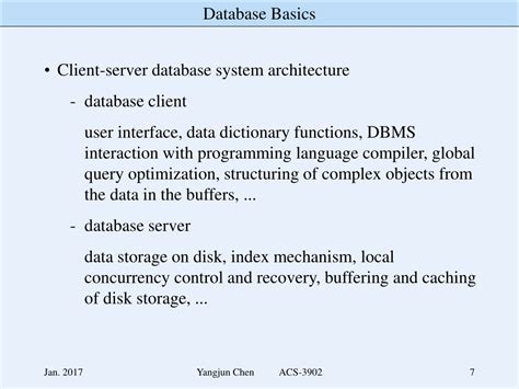 Ppt Outline Database Basics Database System Architecture Data