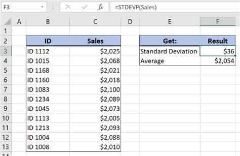 How To Use The Excel Stdevp Function