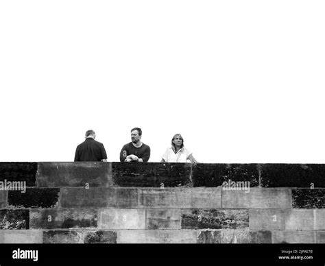 prague czech republic june 2022 abstract minimalist black and white picture with tourists on