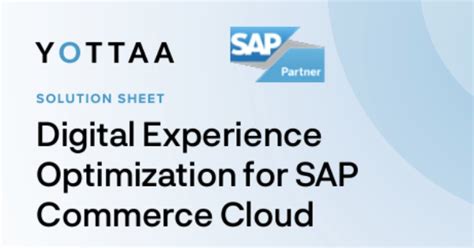 Digital Experience Optimization For Sap Commerce And Sap Commerce Cloud