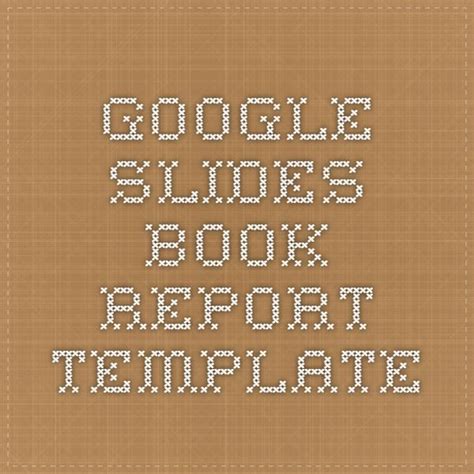 Google Slides Book Report Template Printable Word Searches