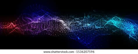 Abstract Vector Background Glowing Particles Dynamic Stock Vector