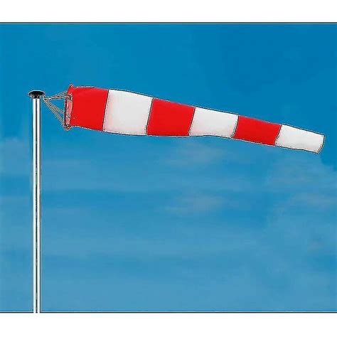 Outdoor Windsock Wind Direction Indicator In Red And White 150x30x15cm