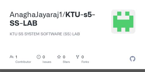 Github Anaghajayaraj Ktu S Ss Lab Ktu S System Software Ss Lab