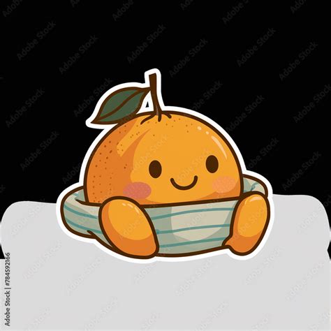 귀여운 오렌지 캐릭터 일러스트 Stock Illustration Adobe Stock