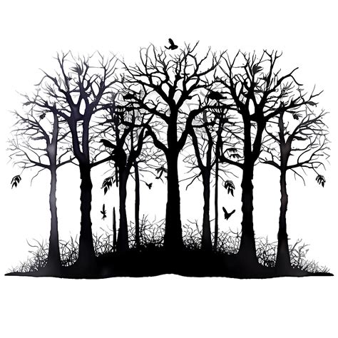 Download Haunted Forest Silhouette Png Gfe55