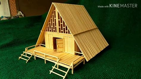 Ep3 Diy บ้านสวน ทำจากไม้เสียบลูกชิ้นและตะเกียบ Diy Model House Youtube