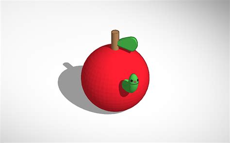 3d Design Caterpillar In The Apple Tinkercad
