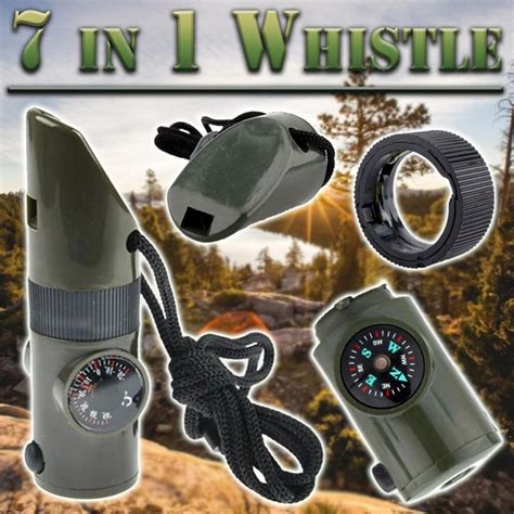 7 In 1 Whistle Survival Bushcraft Trekking Whistle Grandado
