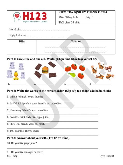 Grade 3 Test 2 Lesson 13 Pdf