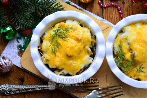 Жульен с картошкой, курицей и грибами — рецепт с фото пошагово