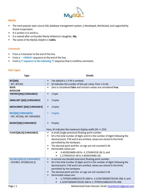 Mysql Rdbms 210325213847 Pdf Integer Computer Science Boolean