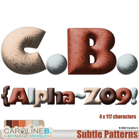 Subtle Patterns Alpha Caroline B Design Digital Scrapbooking