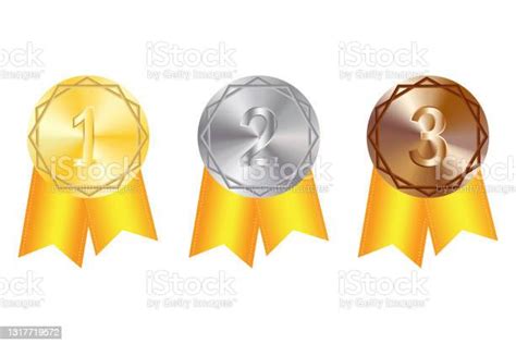 제일 상금을 획득하십시오 수상자 상 메달 노란 리본 어떤 목적을 위해 훌륭한 디자인 스톡 이미지 벡터 그림입니다 Eps 10 1