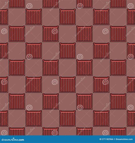 Red Shipping Container Vector Modern Seamless Pattern Stock Vector Illustration Of Repeat