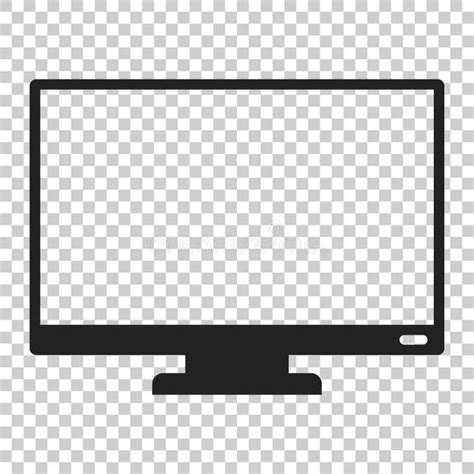 Computer Monitor Vector Icon In Flat Style Television Illustration On