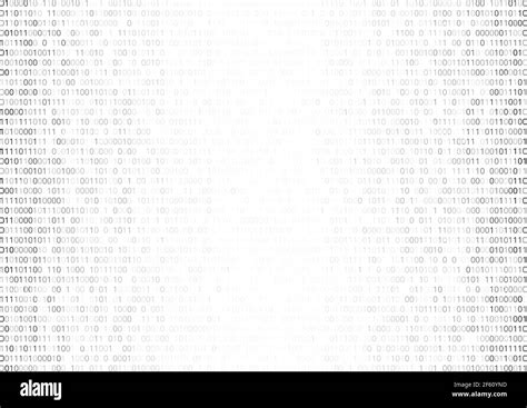 Gradient Fall Off Binary Code Screen Listing Table Cypher White Vector Background Stock Vector