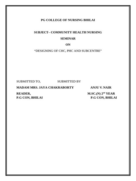 Designing Of Phc Chc Sub Centre 1 Pdf