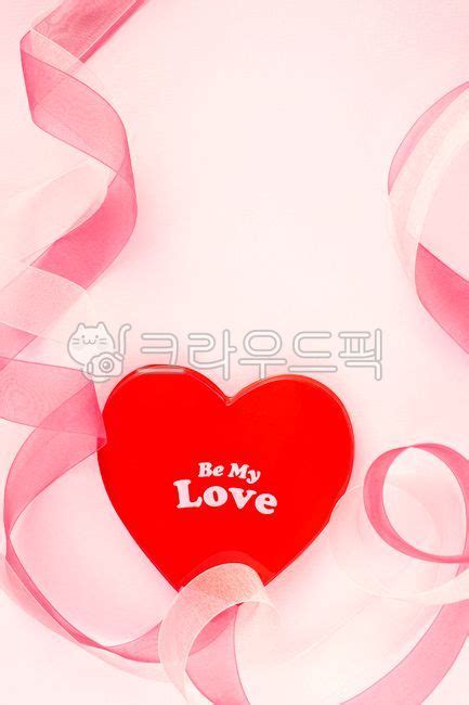 발렌타인데이 박스 리본 발렌타인 축하 사진이미지일러스트캘리그라피 Borina작가