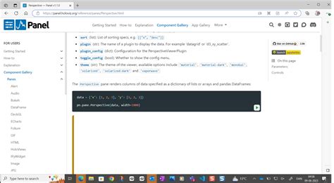 Perspective Pane Not Shown When I Open The Docs Issue Holoviz Panel GitHub