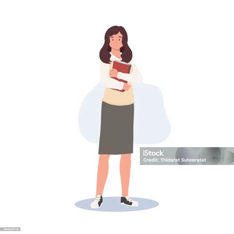 한국 학생 캐릭터 교복을 입은 여학생의 전체 길이 책 학습 교육 개념입니다 고등학교에 대한 스톡 벡터 아트 및 기타 이미지 고등학교 공부 교복 Istock