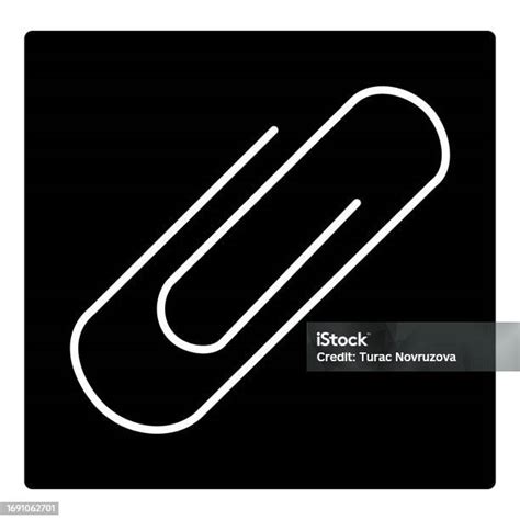 종이 클립 솔리드 아이콘 편지지 개념 흰색 배경에 첨부 기호 글리프 스타일의 모바일 개념 웹 디자인의 사무실 클립 기호 벡터 그래픽 0명에 대한 스톡 벡터 아트 및 기타