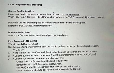 General Excel Instructions I Have Used Bold To Set Chegg Com