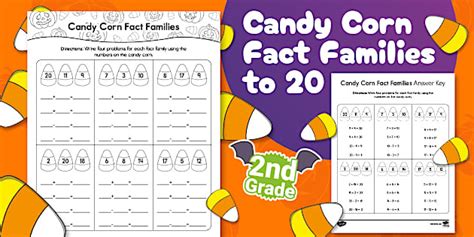 2nd Grade Candy Corn Addition And Subtraction Fact Families