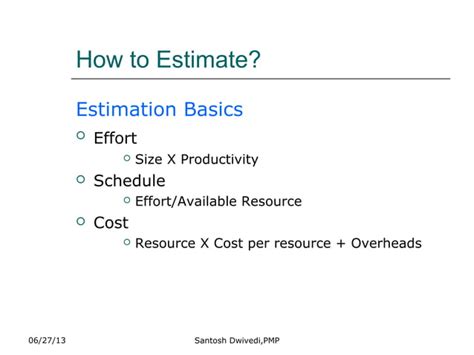 Software Estimation And Measurement Ppt