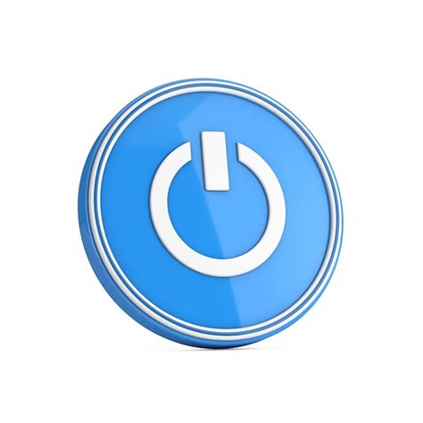 Premium Photo On Off Power Icon In Blue Circle Button 3d Rendering
