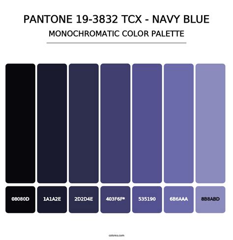 Pantone 19 3832 Tcx Navy Blue Color Palettes