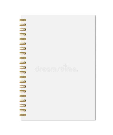 Realistic Vector Mockup Of Notebook With Gold Spiral Stock Vector