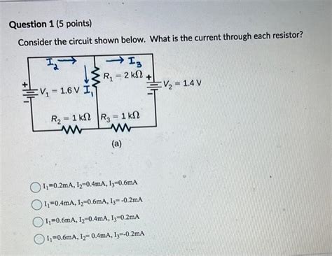 Solved Consider The Circuit Shown Below What Is The Current