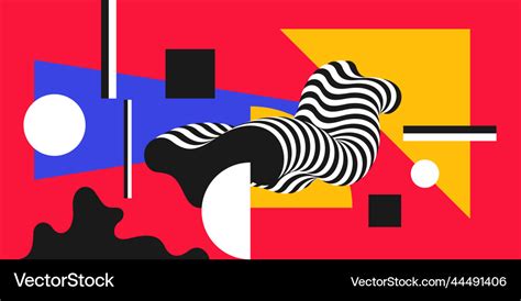 A Composition With Geometric And Amorphous Shapes Vector Image