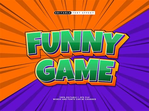 Premium Vector Funny Game Editable Comic Text Effect Template