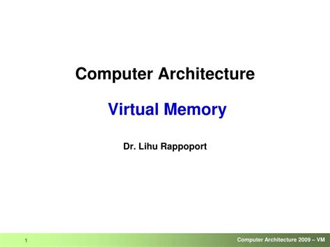Ppt Computer Architecture Virtual Memory Powerpoint Presentation Free Download Id3107442
