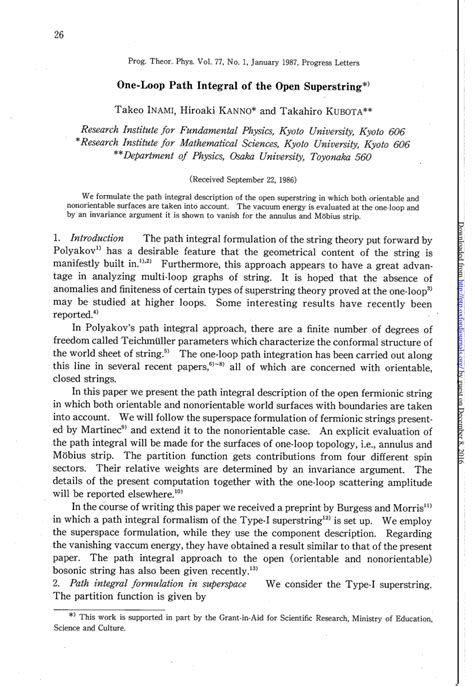 Pdf One Loop Path Integral Of The Open Superstring