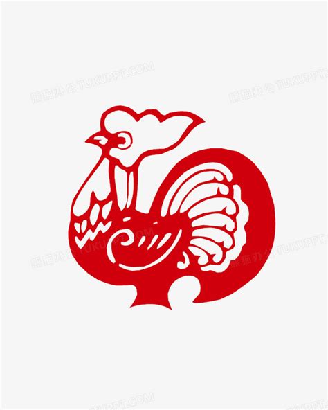 新年公鸡剪纸PNG图片素材下载 新年PNG 熊猫办公