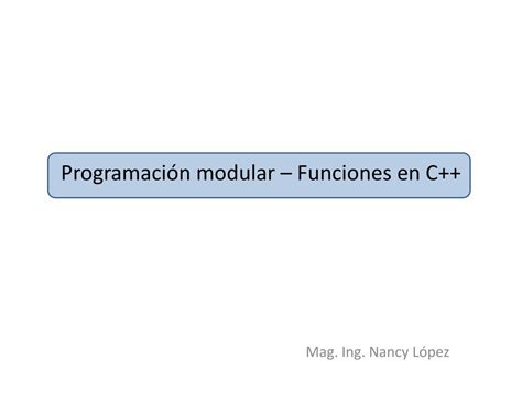 Pdf De Programación Programación Modular Funciones En C
