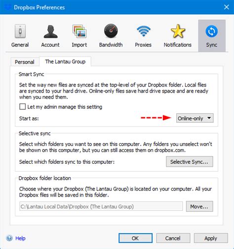 10 quick fixed dropbox online only option missing