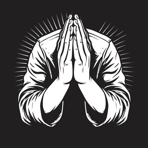 Praying Hands Black Silhouette