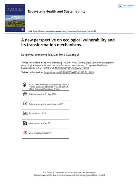 03 Hou Et Al 2022 New Perspective Vulnerability Pdf Principal Component Analysis Ecology