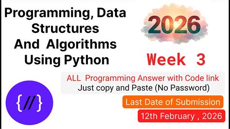 Programming Data Structures And Algorithms Using Python Week 3