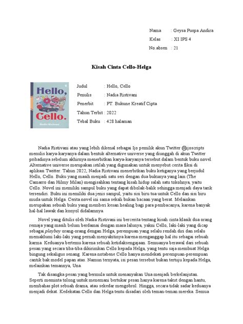 Resensi Novel Hello Cello Pdf