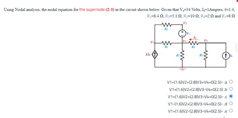 Using Nodal Analysis The Nodal Equation For The Supernode 2 3 In The
