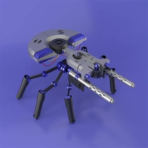 3d Model Sci Fi Spider Bot Vr Ar Low Poly Cgtrader