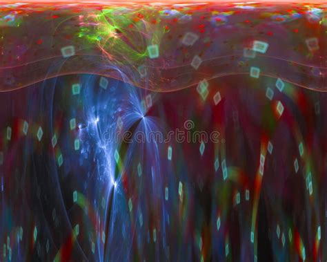 Abstract Future Digital Fractal Frame Decoration Flow Poster Mystery