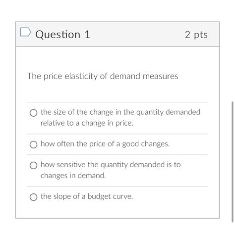 Solved Question 12 ﻿ptsthe Price Elasticity Of Demand