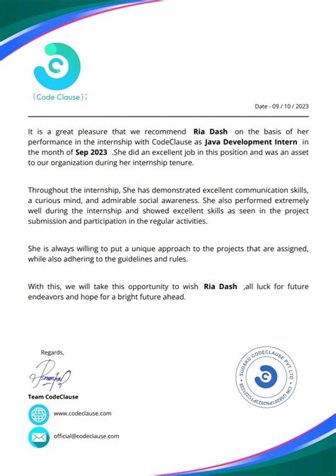 Ria Dash On Linkedin Javadevelopment Recommendationletter Careergrowth